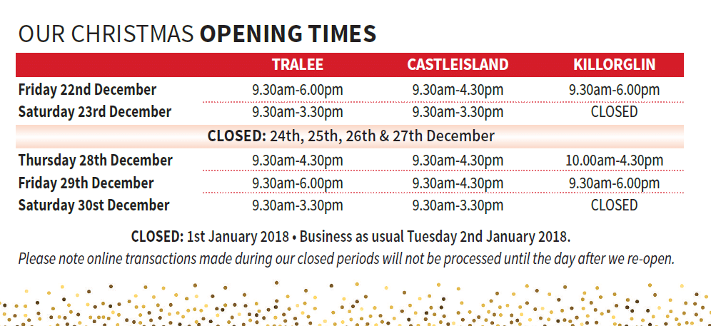 Christmas opening hours | Cara Credit Union